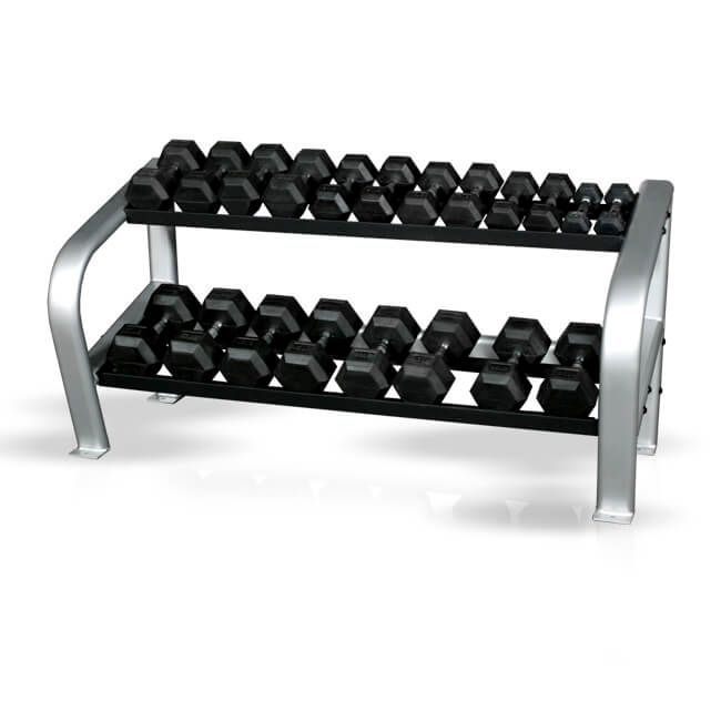 Buy Inflight Fitness 65″ Deluxe 2-Tier Hex DB Rack | Gyms To Go